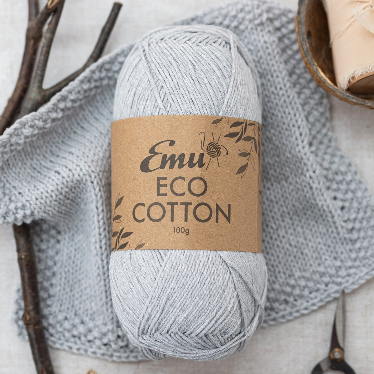 Emu Eco-Cotton DK - Grey (002) | The Knitting Network