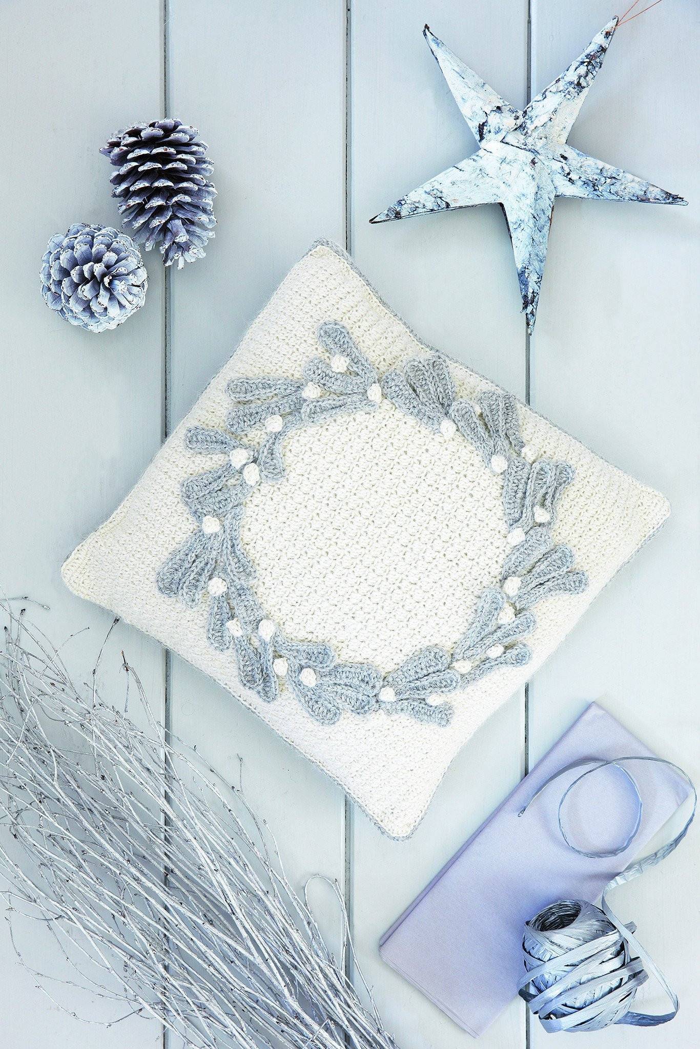 Mistletoe Cushion Crochet Pattern | The Knitting Network