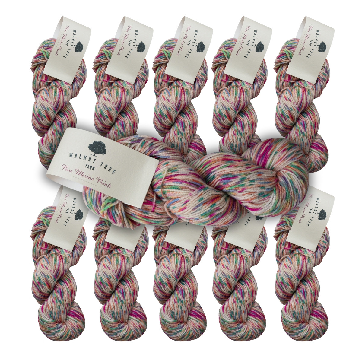 Walnut Tree Yarn Pure Merino Prints Pack - Orange Pink (10 Pack) | The ...